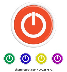 Round Power Button Icon Set Stock Illustration 292267673 | Shutterstock