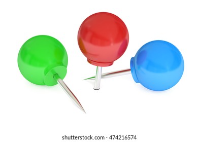 Round Push Pins 3d Rendering Isolated Stock Illustration 474216574 ...