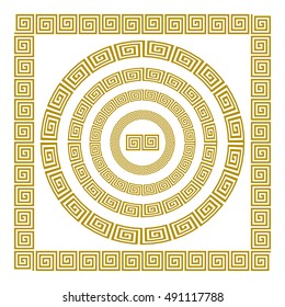 Round Rectangular Classical Roman Greek Frame Stock Illustration ...