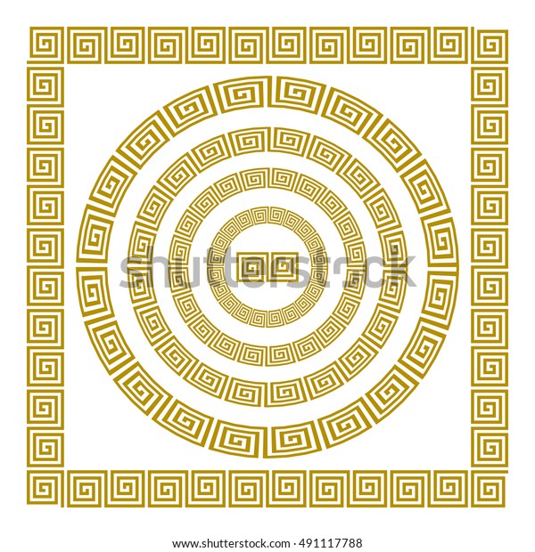 Round Rectangular Classical Roman Greek Frame Stock Illustration ...