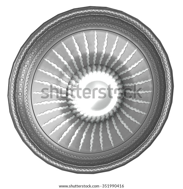 Round Shield Sun Image 3d Render Stock Illustration 351990416