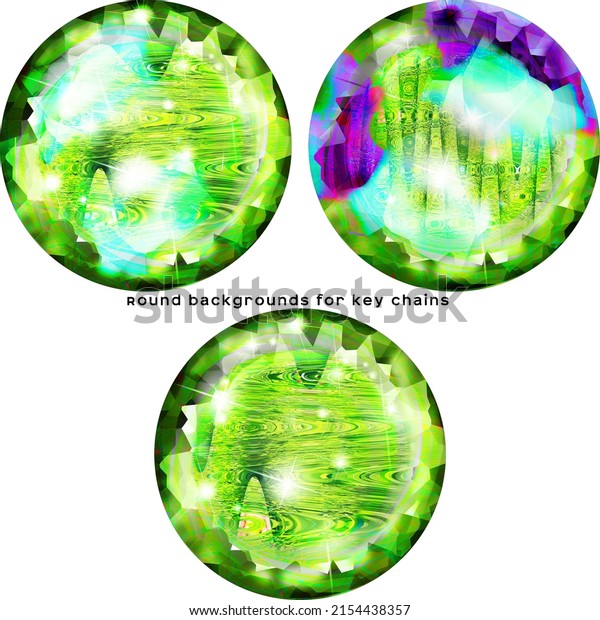 Round Sublimation Design Key Chains Green Stock Illustration 2154438357 ...