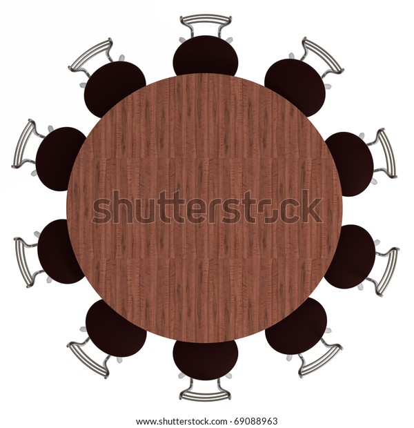 Round Table Chairs Top View Isolated Stock Illustration 69088963 ...