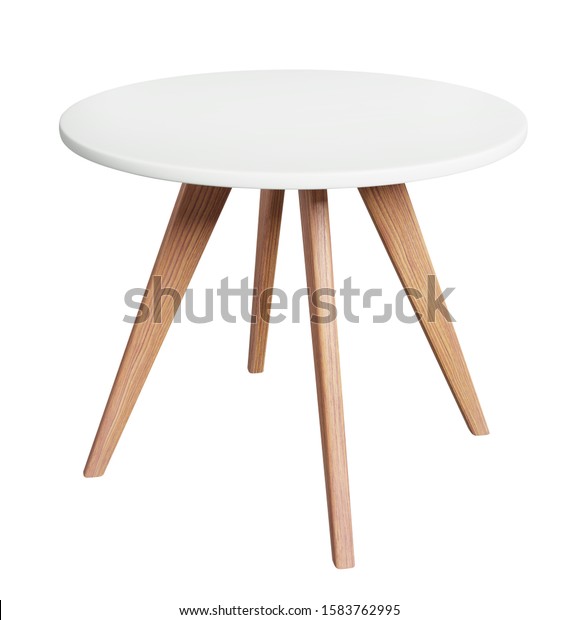 Round Table Isolated On White Background Stock Illustration 1583762995 ...