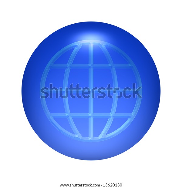Round Transparent World Icon Button Over Stock Illustration 13620130 ...