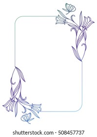 Rounded Corners Vertical Framework Bluebells Design Stock Illustration ...