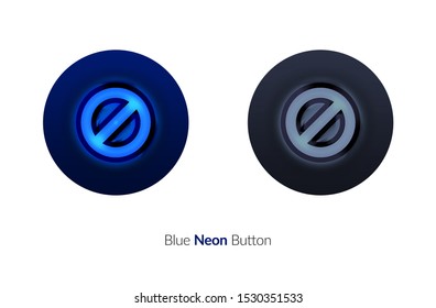 Rounded Neon Button Icon Mobile App Stock Illustration 1530351533 ...