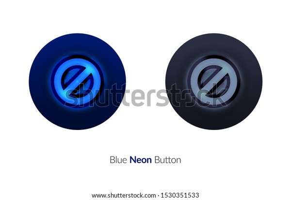 Rounded Neon Button Icon Mobile App Stock Illustration 1530351533 ...