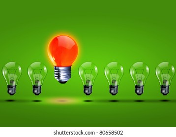 Row Light Bulbs One Different Others: ilustrações stock 80658502 ...