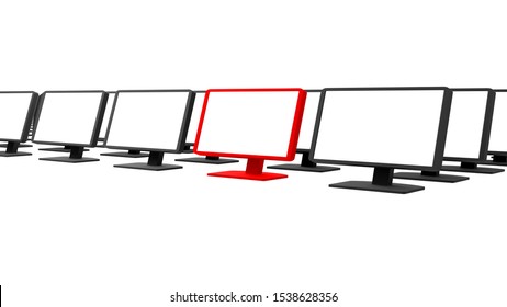 Row Pc Monitors Render Lots Rows: Stockillustration 1538628356 ...
