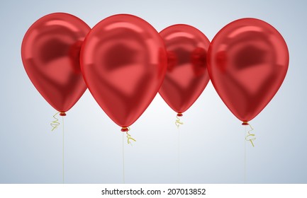 Row Red Balloons Stock Illustration 207013852 | Shutterstock