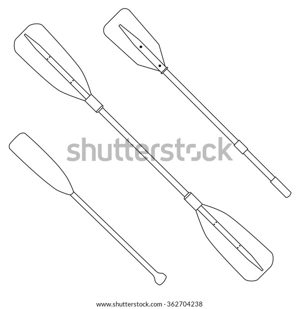 Rowing Oar Raster Set Isolated Boat Stock Illustration 362704238