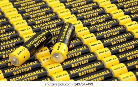 Rows Generic Aa Batteries Label Lithium Stock Illustration 1515110915