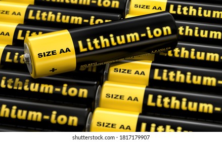 Rows Generic Aa Batteries Label Lithium Stock Illustration 1436790524