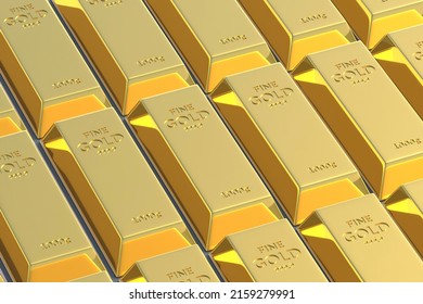 Rows Gold Bars Gold Reserve Value Stock Illustration 2159279991 ...