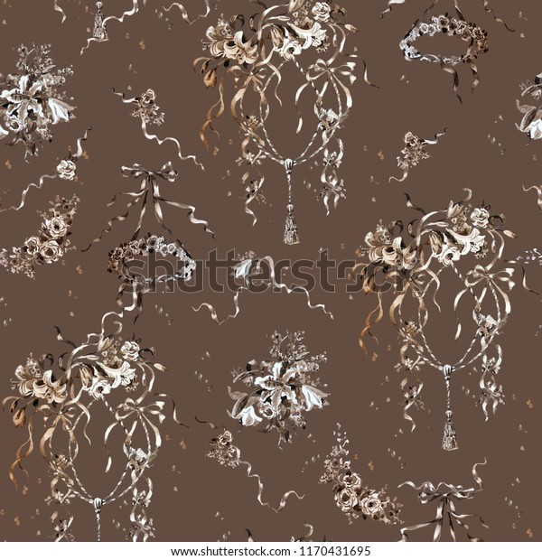 Royal Seamless Pattern Style Rococo On Stock Illustration 1170431695 ...