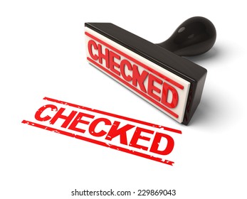 Rubber Stamp Checked Red Ink3d Image Stock Illustration 229869043 ...