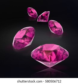 Ruby Gems On Black Backgroundhigh Resolution Stock Illustration ...