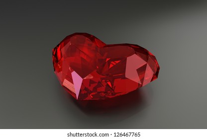 Ruby Heart On Black Background Stock Illustration 126467765 | Shutterstock