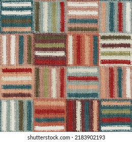 Rug Seamless Texture Square Pattern Ethnic Stock Illustration ...