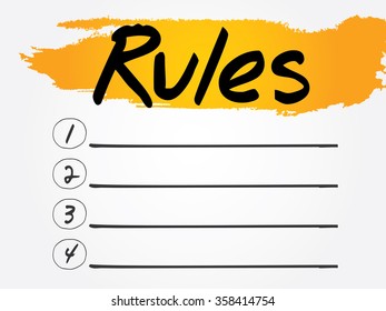 Rules Blank List Concept Background Stock Illustration 358414754 ...