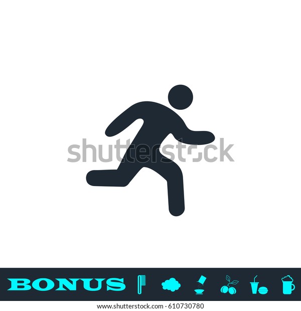 Run Icon Flat Simple Black Pictogram Stock Illustration 610730780 ...