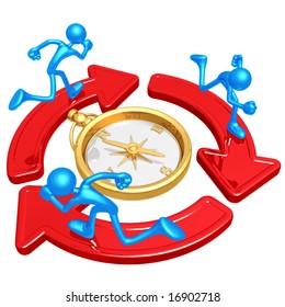 Running Around Compass Stock Illustration 16902718 | Shutterstock