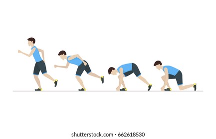 Running Man Step By Step Positions Stock Vector (Royalty Free ...