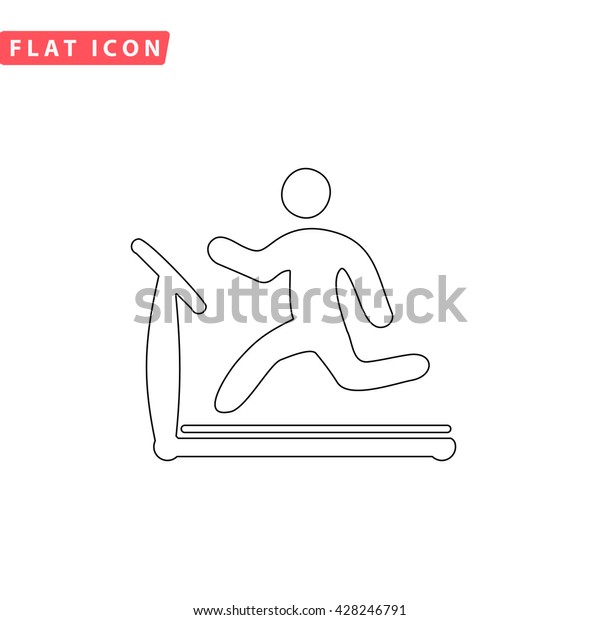 Running Treadmill Black Outline Simple Pictogram Stock Illustration ...
