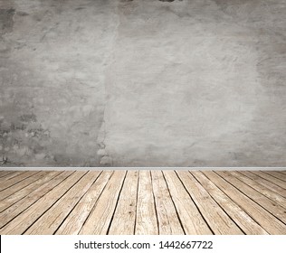 Rustic Empty Room Background Indoor 3d: ภาพประกอบสต็อก 1442667722 ...