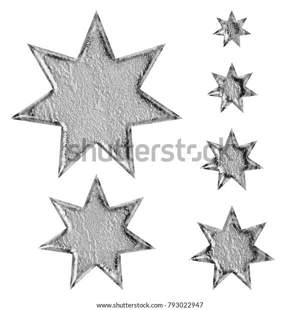 Rustic Stone Textured Set Starburst Star Stock Illustration 793022947 ...