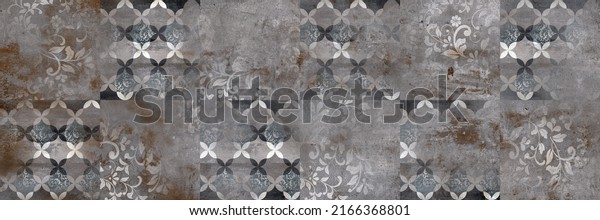 Rustic Wall Tile Design Damask Pattern Stock Illustration 2166368801 ...