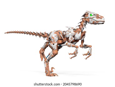 Rusty Raptor Robot Running Side View Stock Illustration 2045798690 ...