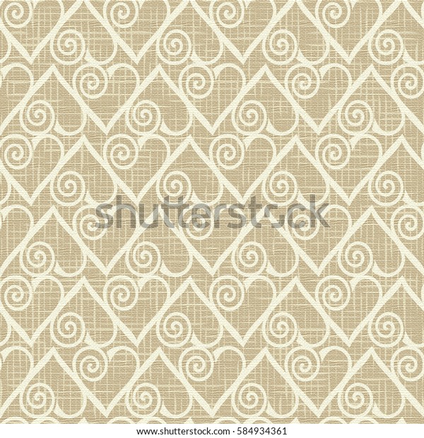 Sack Texture Seamless Pattern Hearts Romantic Stock Illustration ...