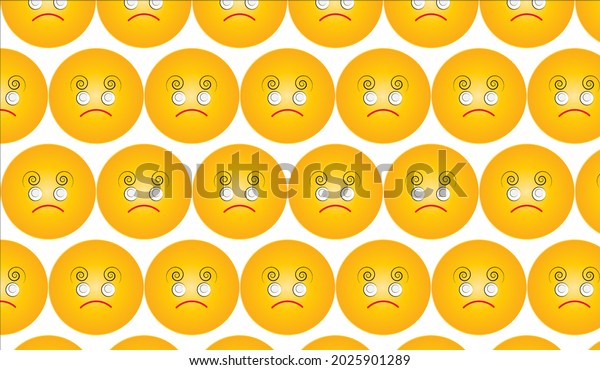Sad Embarrassed Cartoon Face Expression Pattern Stock Illustration ...