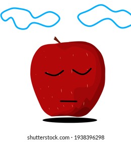 Sad Expression Apple Fruit Design Stock Illustration 1938396298 ...