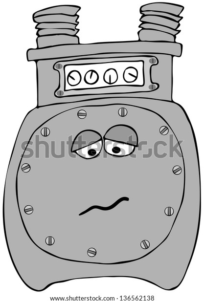 Sad Gas Meter Stock Illustration 136562138 | Shutterstock