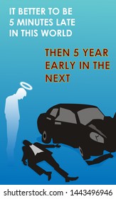 Safe Driving Avoid Rush Driving Stock Illustration 1443496946 ...