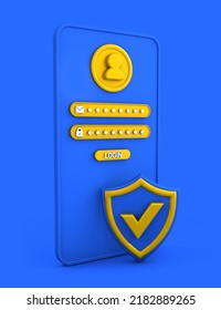 Safe Login Shield Side View Isolated Stock Illustration 2182889265 ...