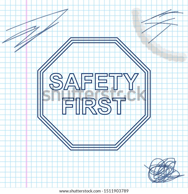 Safety First Octagonal Shape Line Sketch Stock Illustration 1511903789 ...