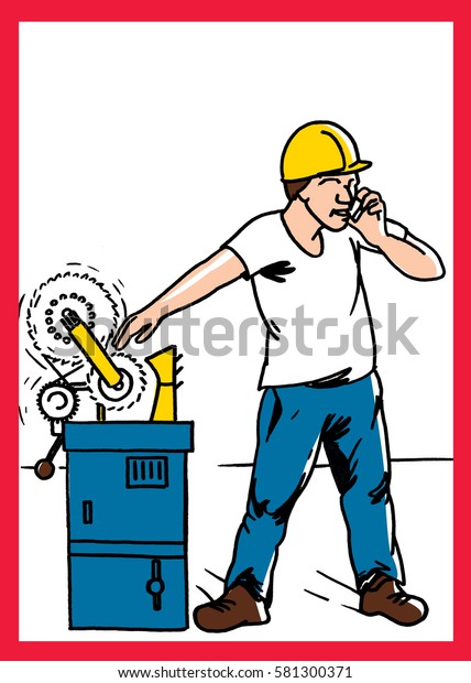 Safety Poster Do Not Use Phone Stock Illustration 581300371
