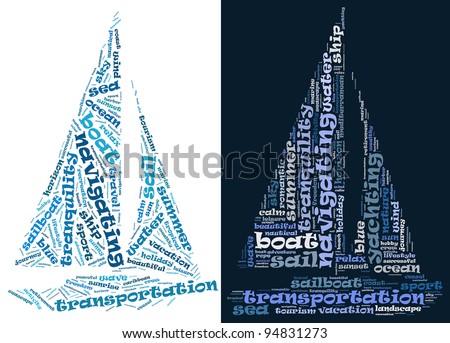 Sailing Infotext Cloud Word Composed Shape Stock Illustration 94831273 ...