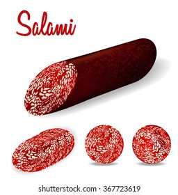 Salami Sausage Vector Concept Elements Set Stock Illustration 367723619 ...