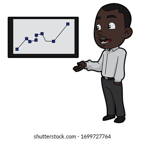 Sales Presentation Graphics Men Stock Illustration 1699727797 ...