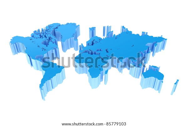 Salient World Mapisolated On White 3d Stock Illustration 85779103 ...