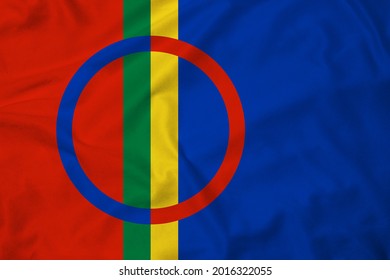 La bandera sami, representación 3d realista: ilustración de stock ...