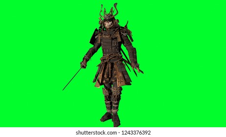 Samurai Warrior 3d Model Render Stock Illustration 1243376392 ...