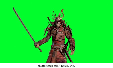 Samurai Warrior 3d Model Render Stock Illustration 1243376422 ...