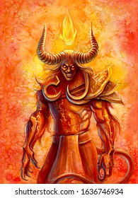 Satan Red Devil Big Powerful Demon 스톡 일러스트 1636746934 | Shutterstock