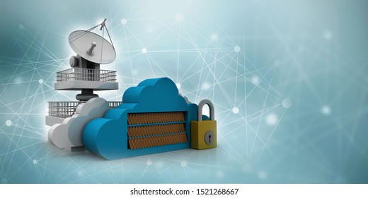 Satellite Dish Cloud Folder Storage 3d Stock Illustration 1521268667 ...